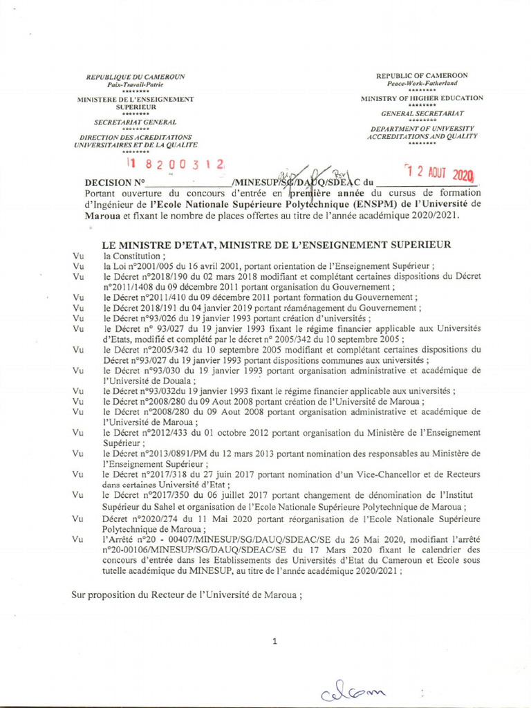 ENSPM UM 2020 1ere Annee Formation Ingenieur FR | PDF