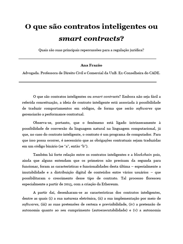 O Que São Smart Contracts | PDF