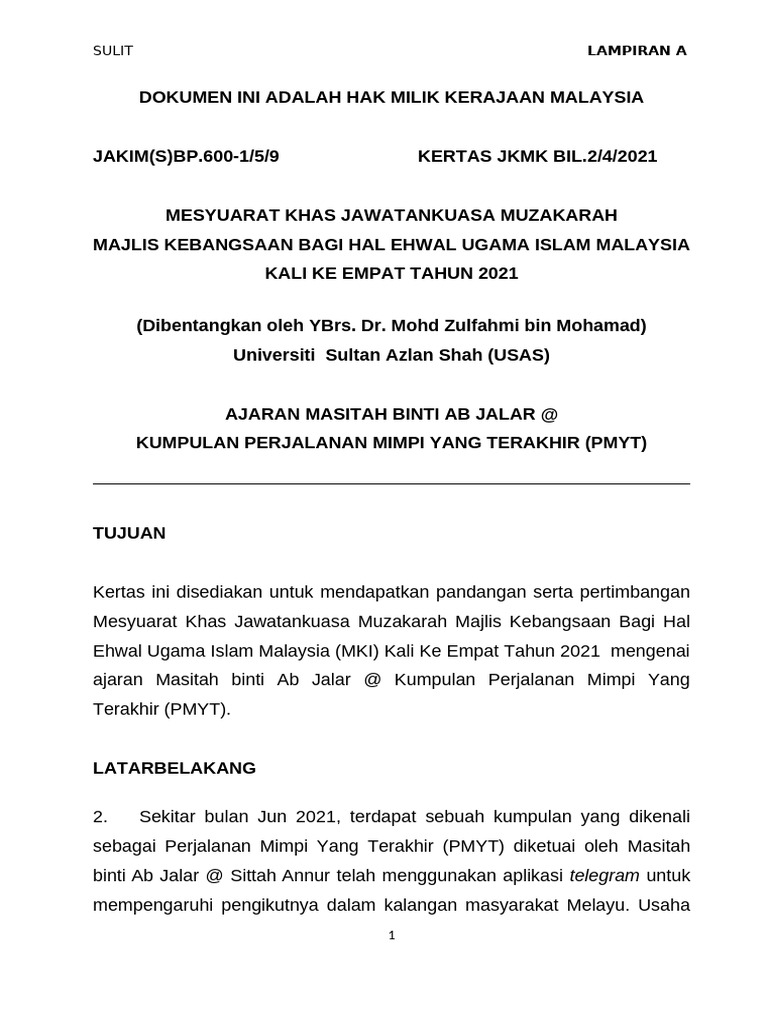 KERTAS MUZAKARAH MKI - MASYITAH AB JALAR @PMYT (Edited) | PDF