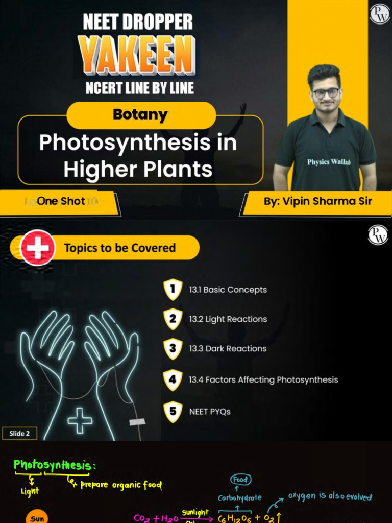 Photosynthesis in Higher Plants One Shot Class Notes NCERT Line Edited ...