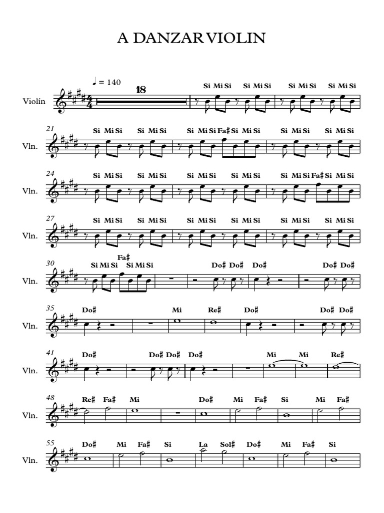 A DANZAR Partitura VIOLIN | PDF