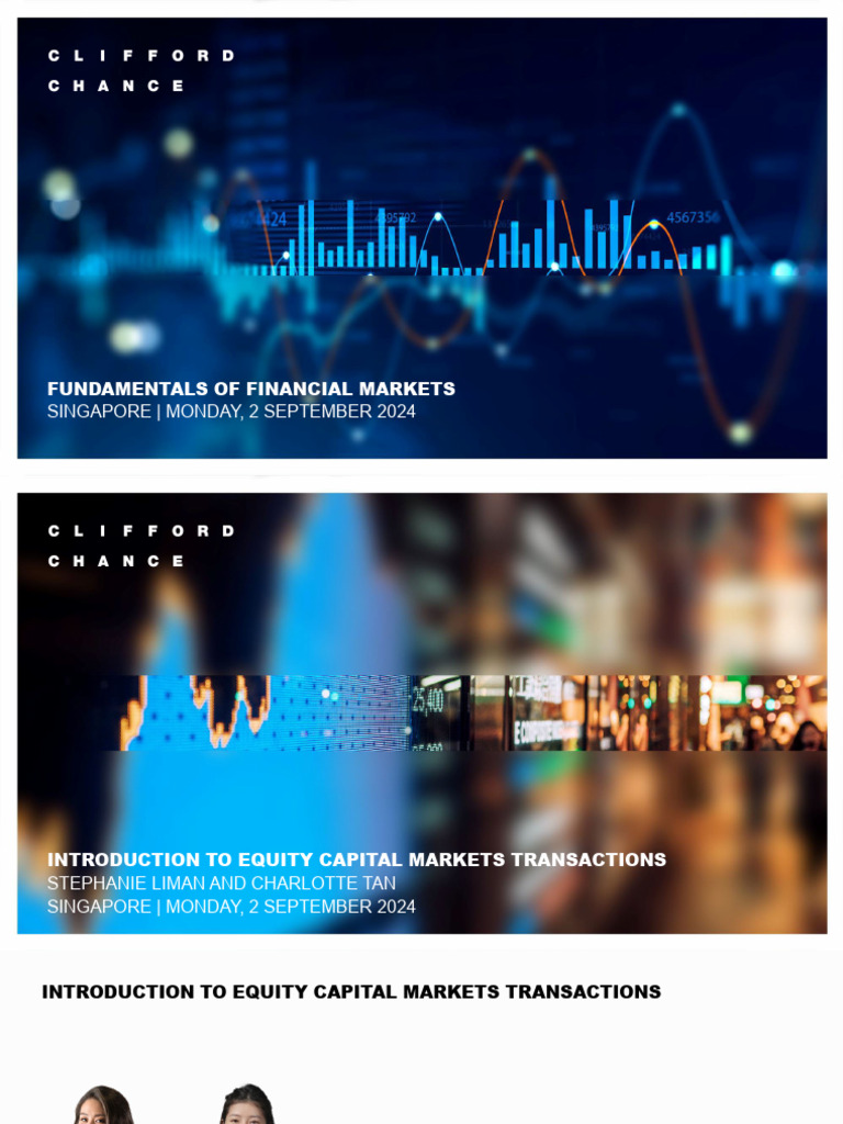 Fundamentals of Financial Markets 2024 - Introduction to Equity Capital Markets Transactions ...