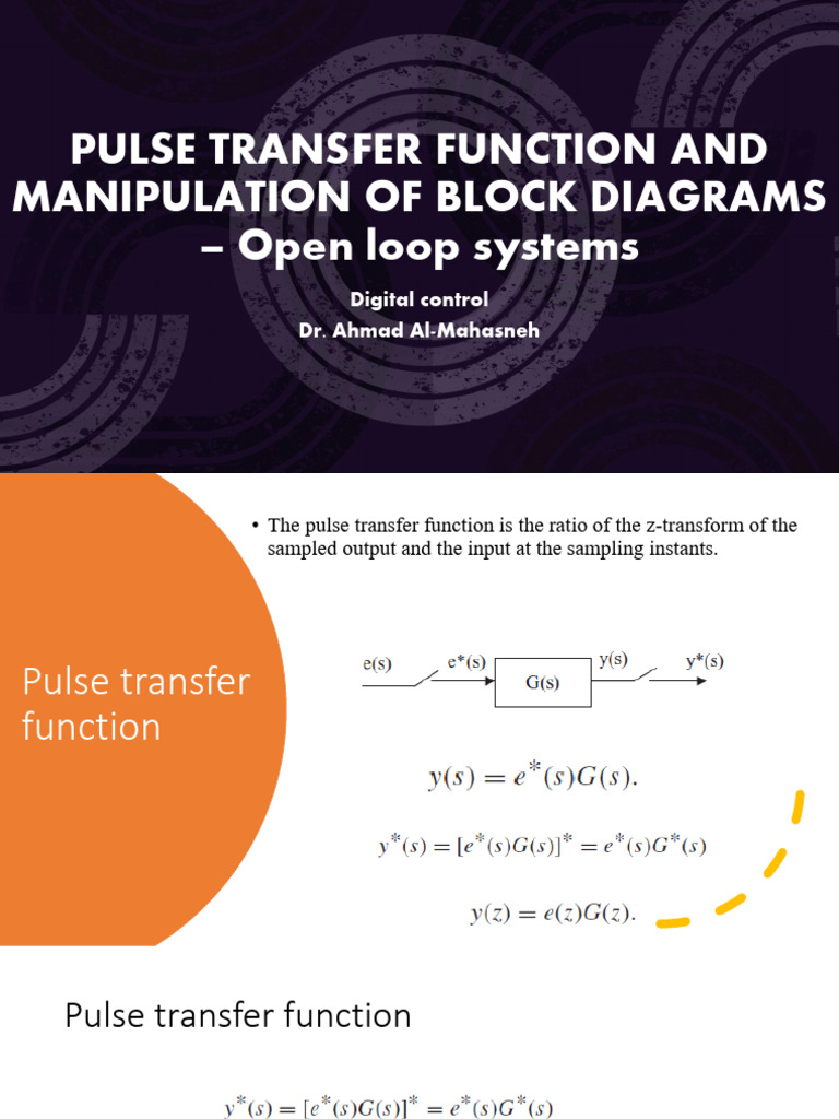 Lecture_8_pulse Transfer Function and Manipulation of Block Diagrams_s1!21!22 | PDF