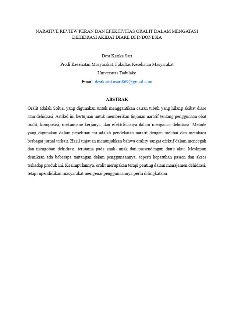 Biomedik Biokim Narative Review Desi Kartika Sari - P10124108 | PDF