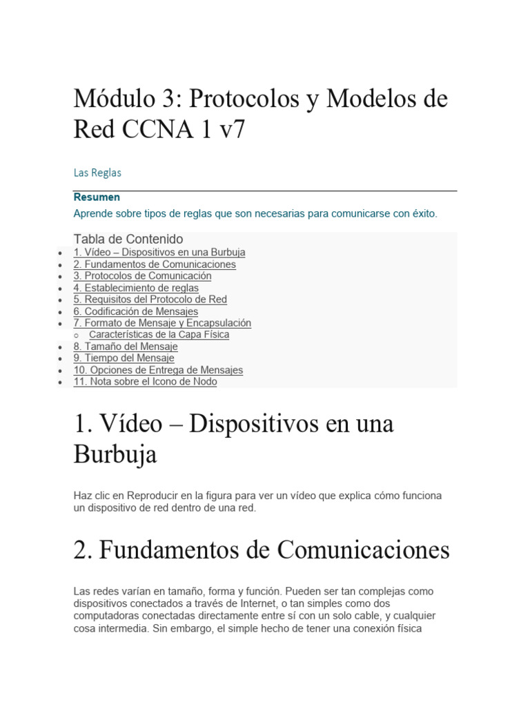 Módulo 3 Protocolos y Modelos de Red CCNA 1 v7 | PDF | Modelo osi | Red de computadoras