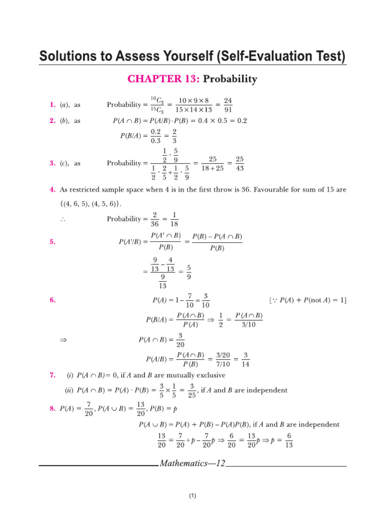 Together With Mathematics CH 13 Assess Yourself | PDF