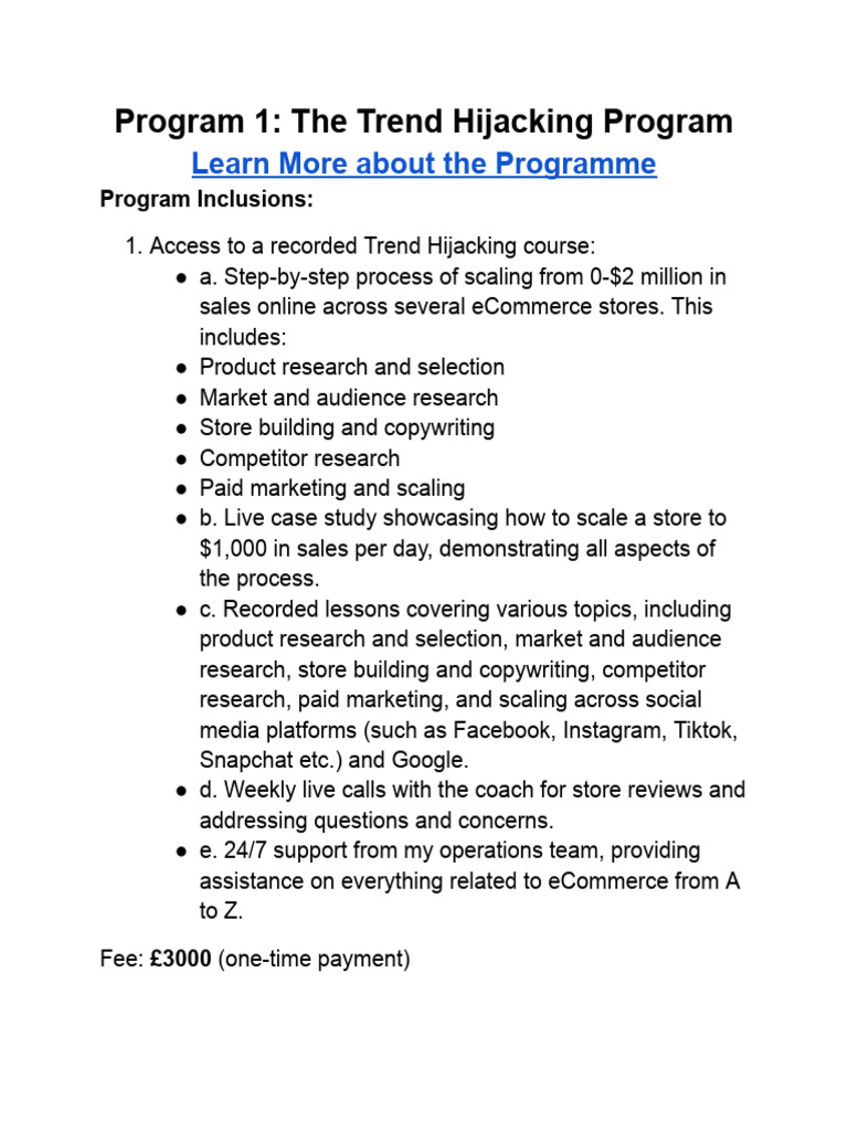 The Trend Hijacking Programs (1) | PDF | E Commerce | Marketing