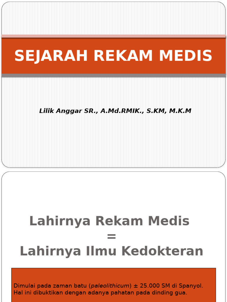 Sejarah Rekam Medis | PDF