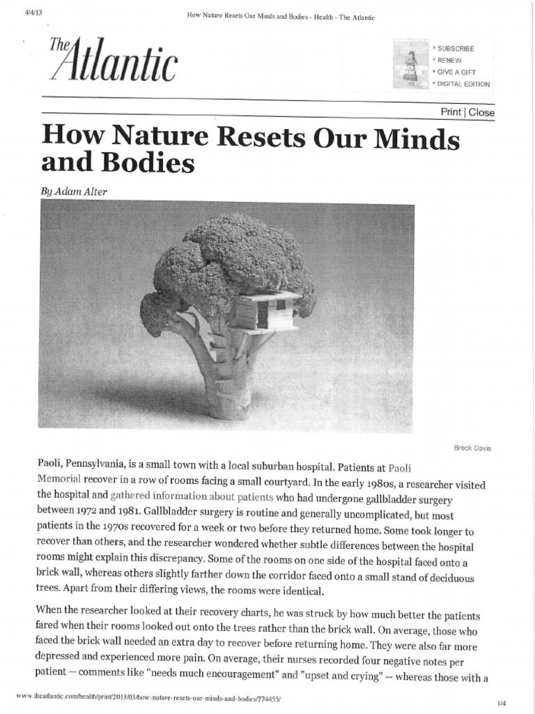 How Nature Resets Our Minds | PDF