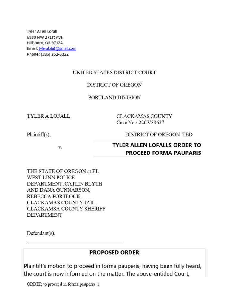 5.2. Forma Pauperis Order2 | PDF