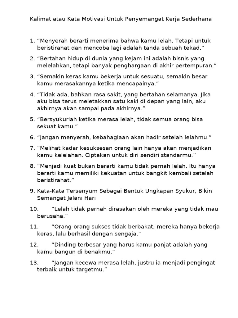 Kalimat Motivasi Abah 1 | PDF