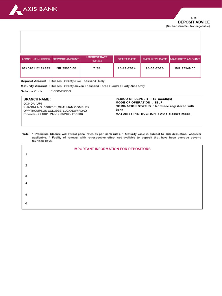 Fixed Deposit Advice - Unlocked | PDF | Personal Finance | Taxes