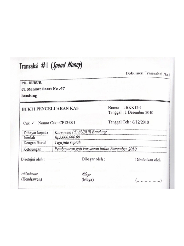Dokumen Transaksi No.1 | PDF