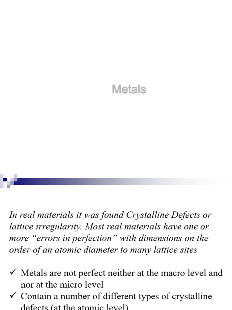 LECTURE 7 Crystal Struct | PDF | Dislocation | Crystallographic Defect