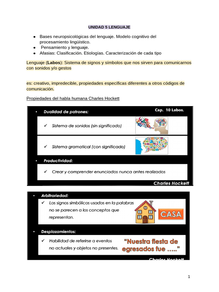 Neuro U5 U6 | PDF | Palabra | Oración (Lingüística)