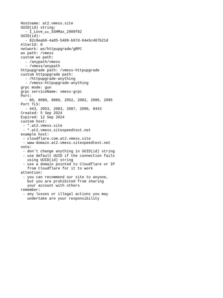 SSHMax VMess Configuration Guide | PDF