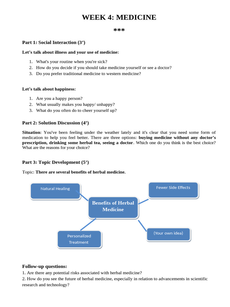 Week 4 Unit 3 Medicine | PDF