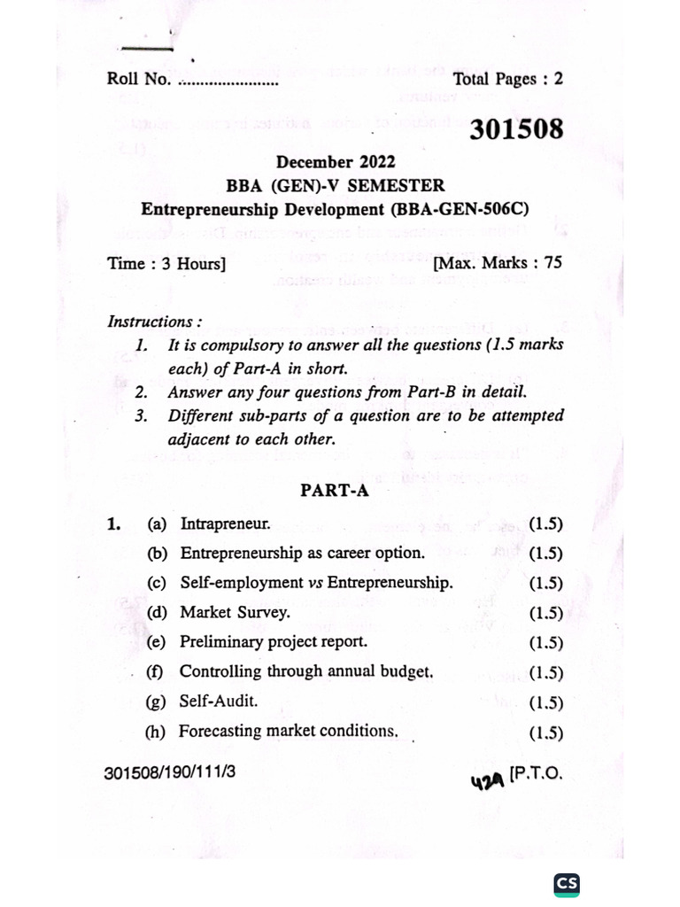 Bba (Gen) 5th Sem | PDF