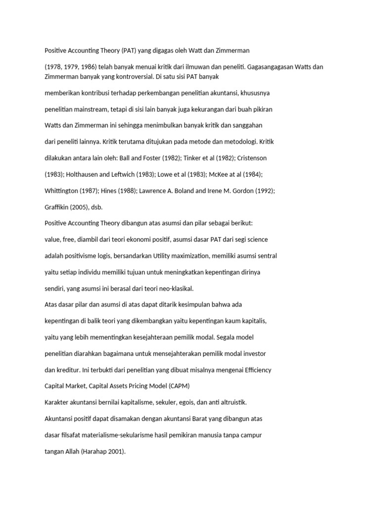 Positive Accounting Theory | PDF