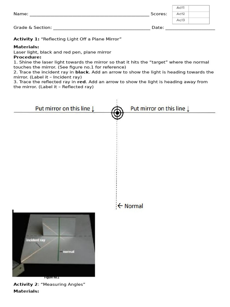 Mirror Activity | PDF