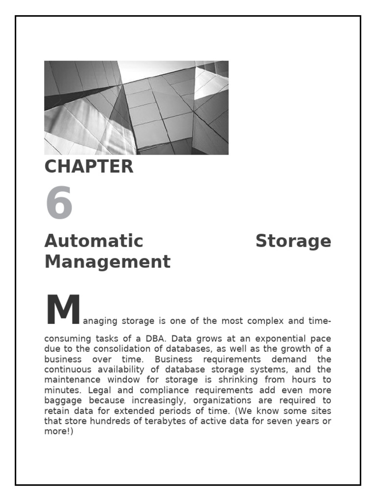 6. Automatic Storage Management | PDF | File System | Databases
