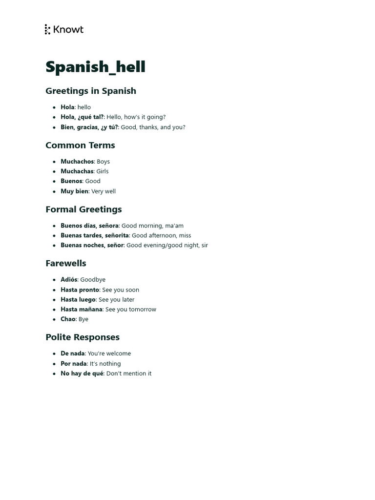 Spanish Hell | PDF