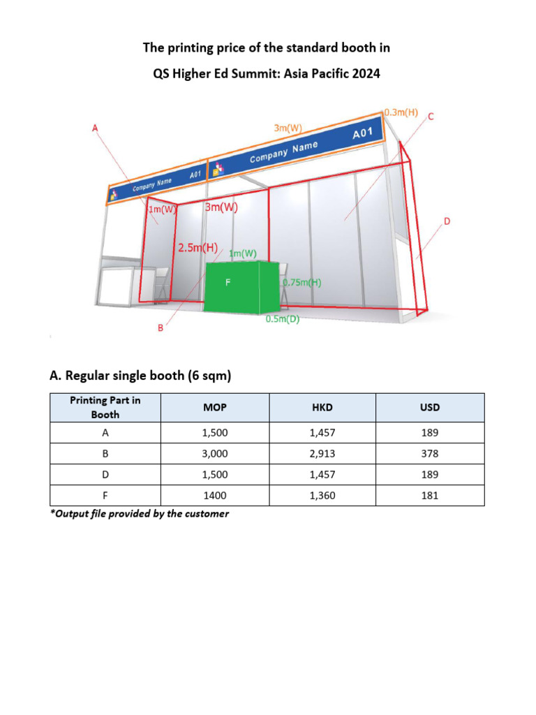 The Printing Price of The Standard Booth in QS Higher Ed Summit Asia ...