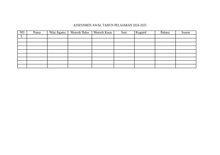 Assessmen Awal Tahun Pelajaran 2024 | PDF