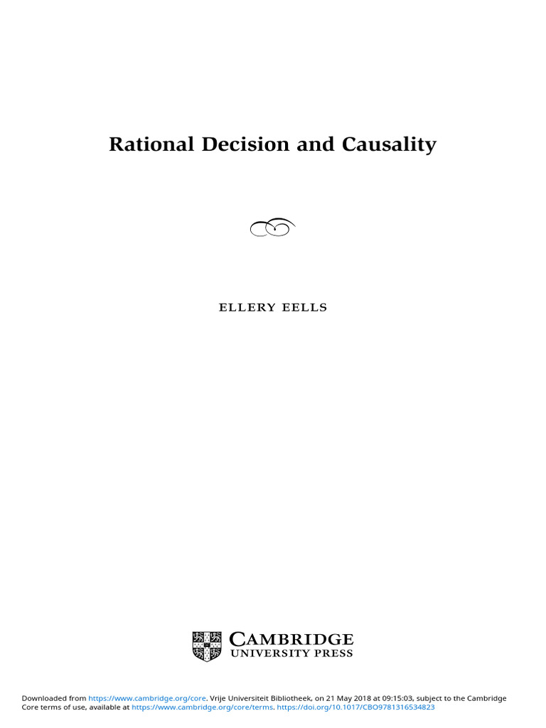 Eels E. 1982. Rational Decision and Causality | PDF | Rationality | Theorem