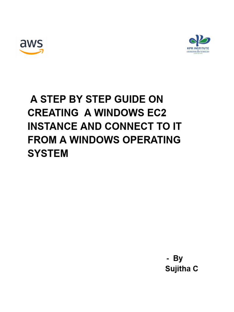 Creation of Windows EC2 and Connecting It To Windows OS 1728786044 | PDF