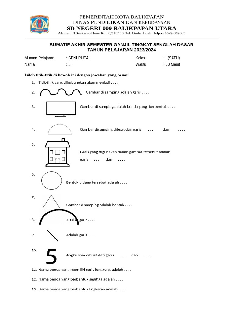 Seni Rupa Sas Kelas 1 - Copy | PDF
