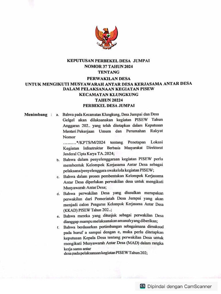 Struktur Organisasi Desa Jumpai | PDF