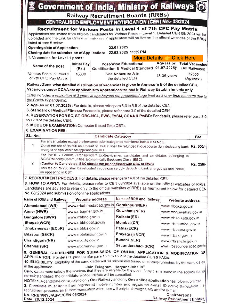 Railway Group D Short Notification | PDF
