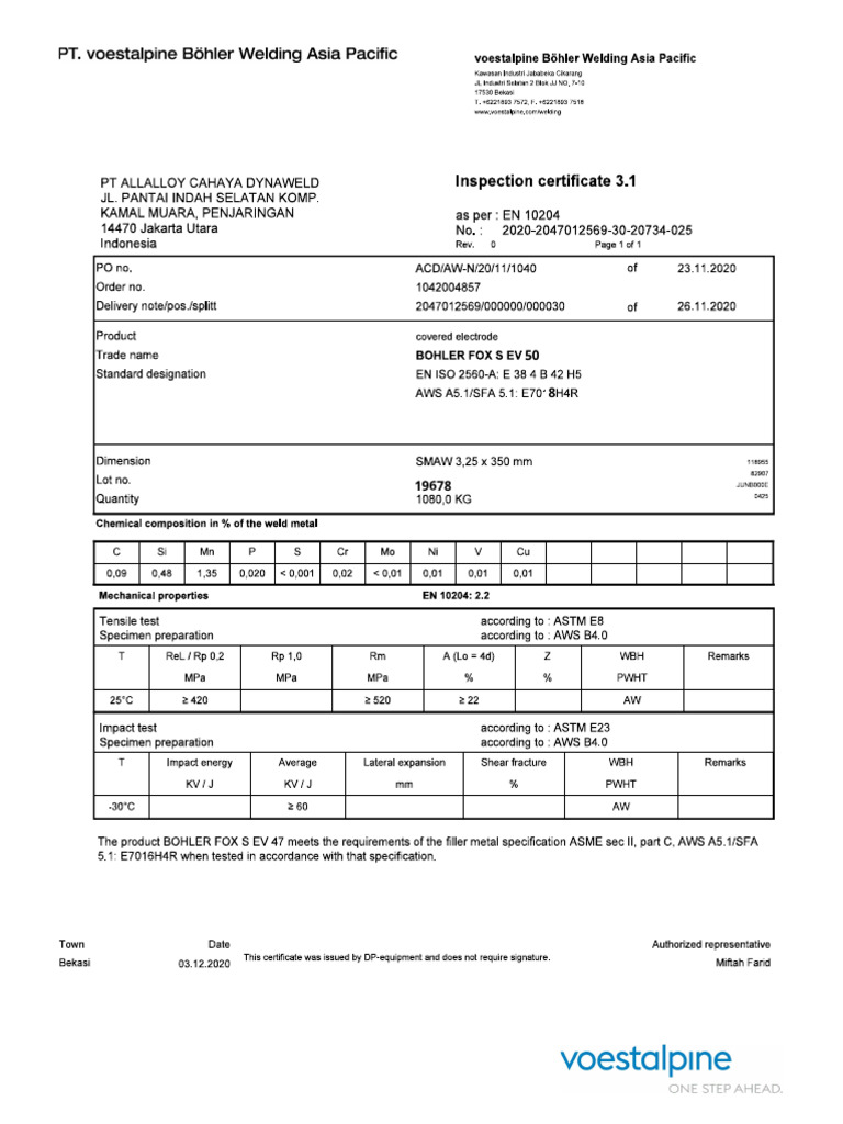 Bohler Fox S EV50 Dia. 3.2 (19678) | PDF