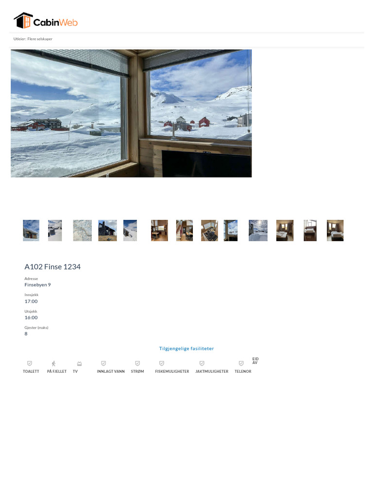 A102 Finse 1234 - Detaljer _ CabinWeb | PDF