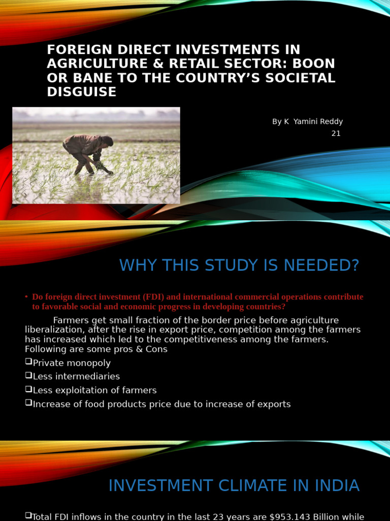 Foreign Direct Investments in Agriculture & Retail Sector | PDF ...