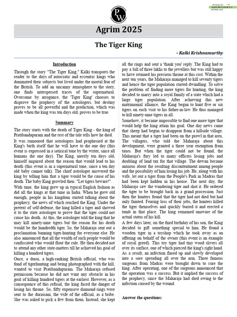 669e74152c284e05d1efdcb0 - ## - Summary 04 The Tiger King PDF Only ...