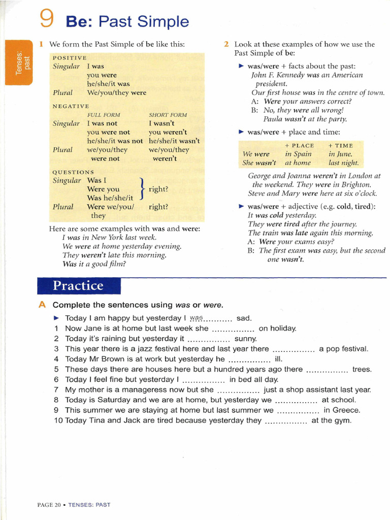 U5 - Grammar - Past Tenses - 02-11 | PDF