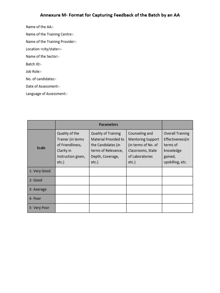 Annexure-M Format1 SSC | PDF