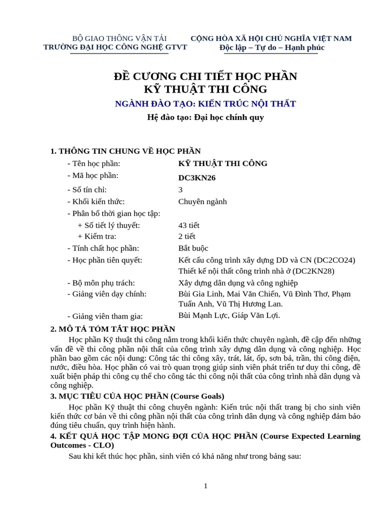 52. Kỹ Thuật Thi Công Công Trình Nội Thất | PDF