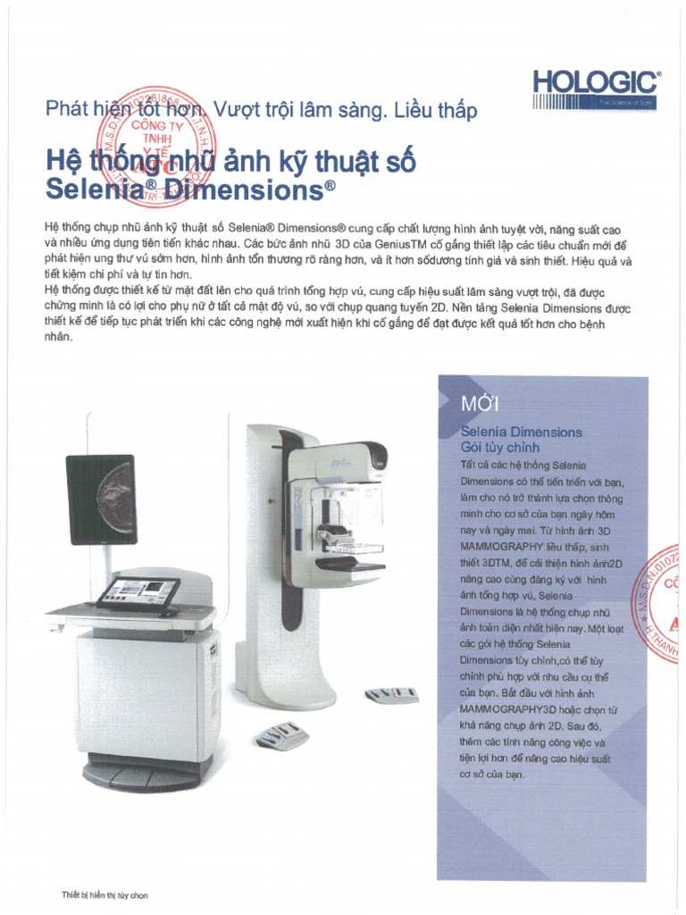 1.2 Selenia Dimensions Mammography System_Tiếng Việt | PDF