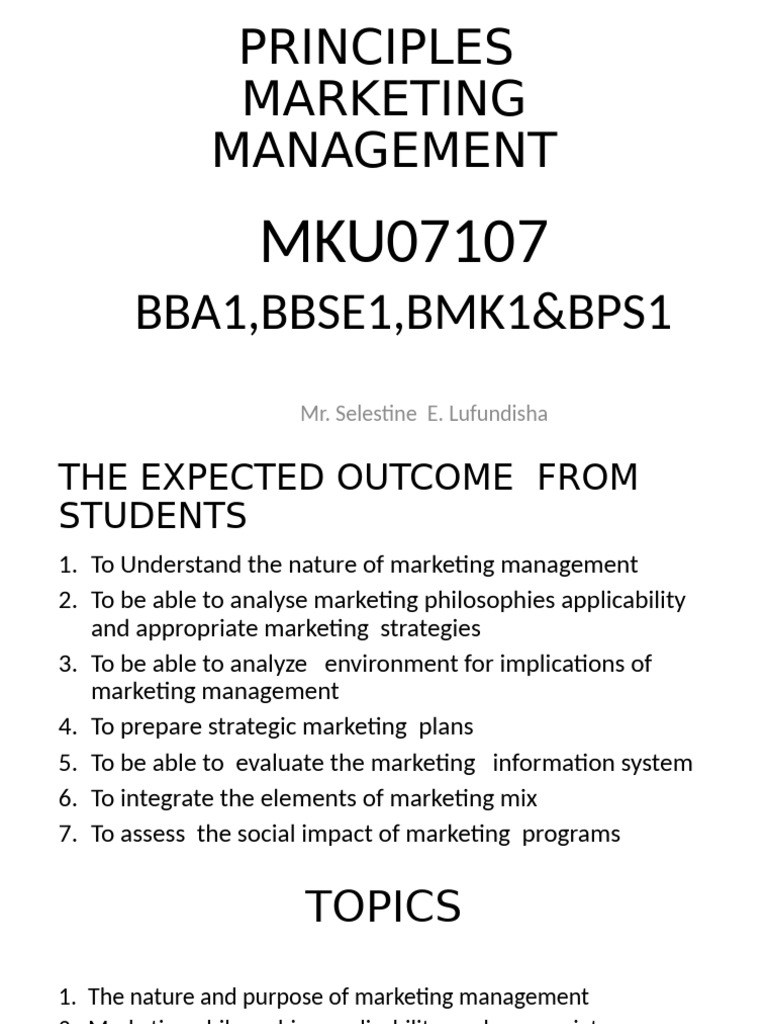 Principles of Marketing Management | PDF | Marketing | Marketing Strategy