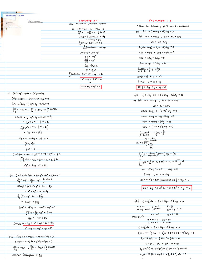 Differential Equations Homework | PDF