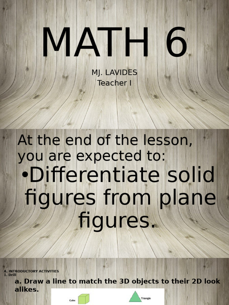 COT Q3 -MATH Solid and Plane Figures | PDF | Shape | Area