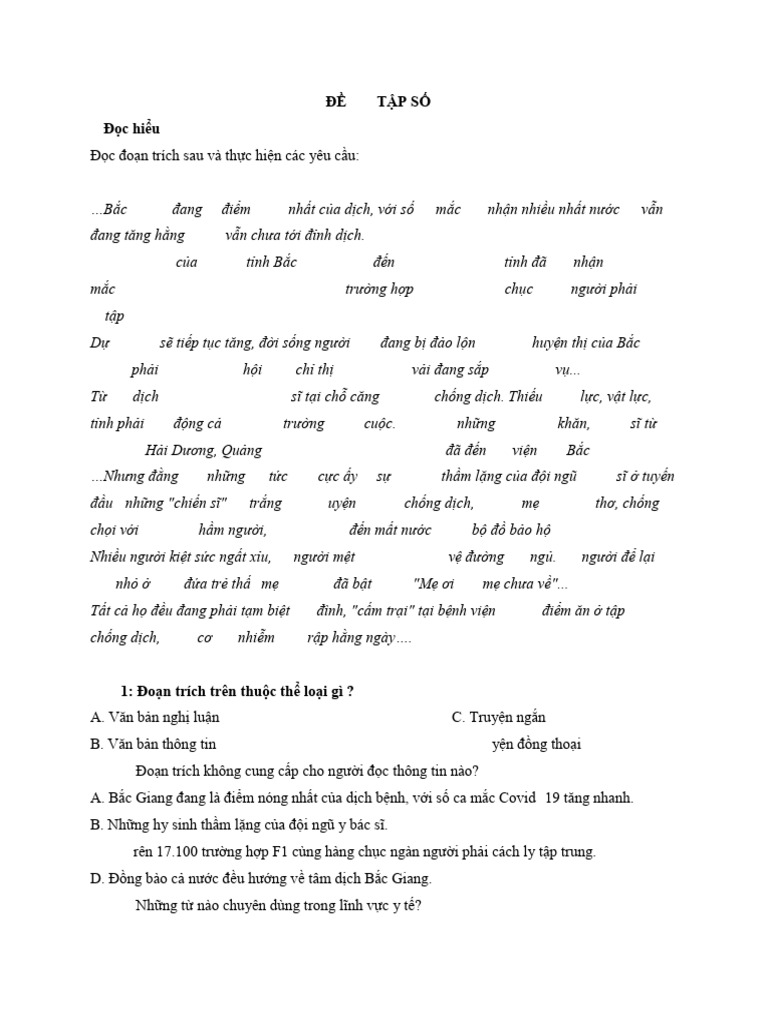 Đề ôn tập HKII - Cánh diều | PDF