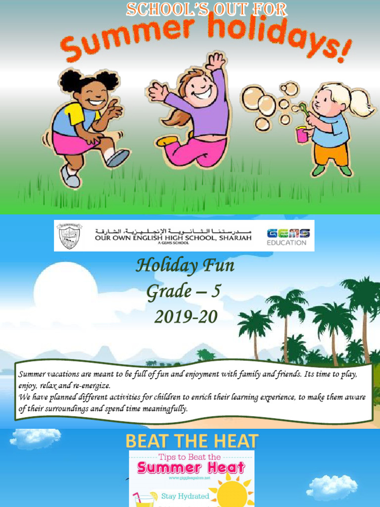 GR5 SUMMER HOLIDAY HOMEWORK 2019-20 PPTX | PDF