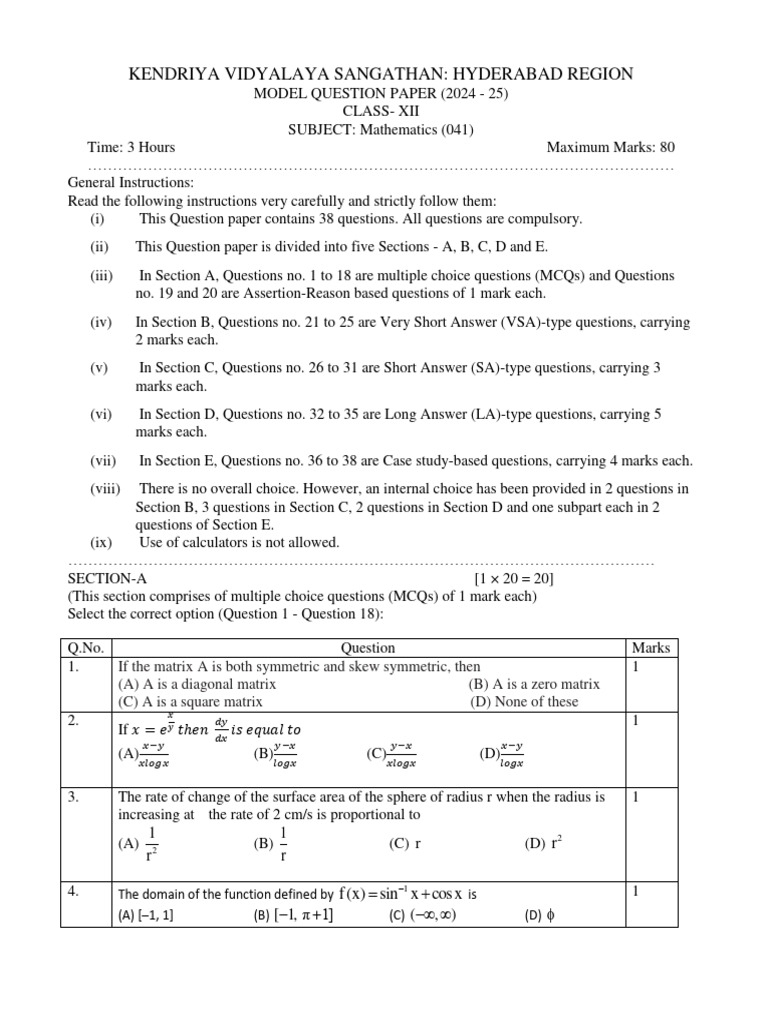 XII - Maths 10 Sets | PDF | Function (Mathematics) | Matrix (Mathematics)