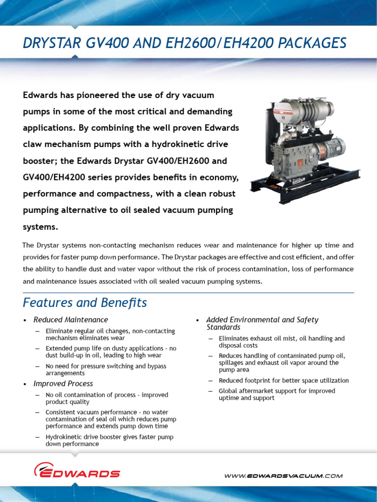 GV400 EH2600 Packages A705-61-895A | PDF | Pump | Vacuum