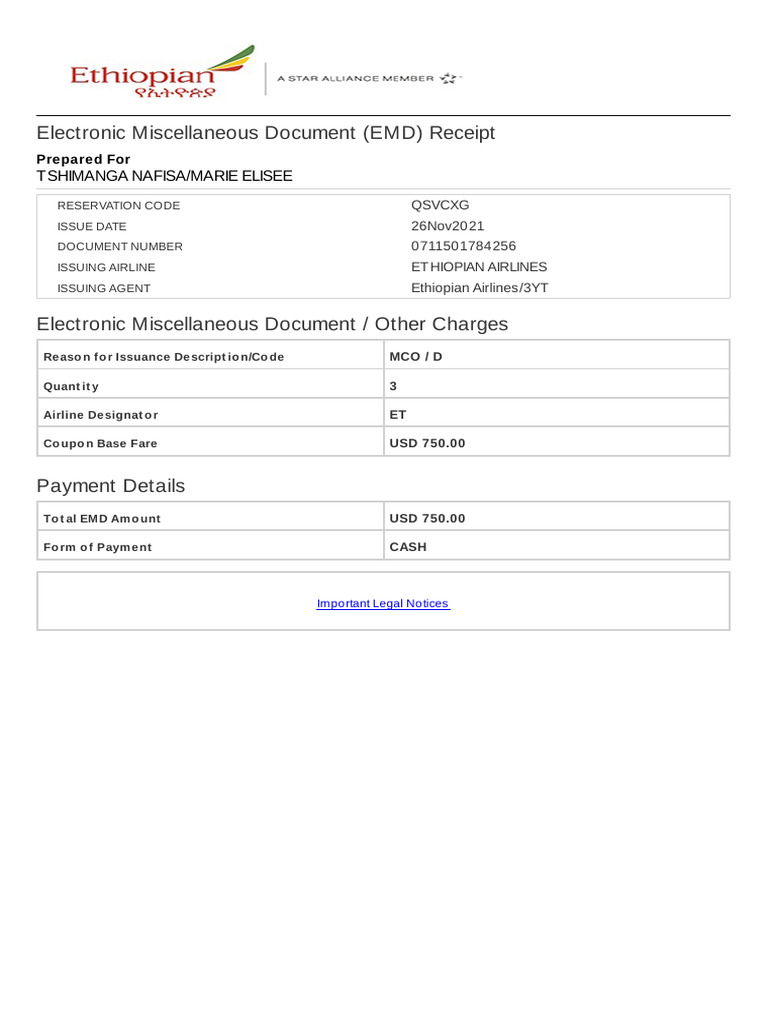 Other Charges, December 05 For MRS MARIE ELISEE TSHIMANGA NAFISA | PDF