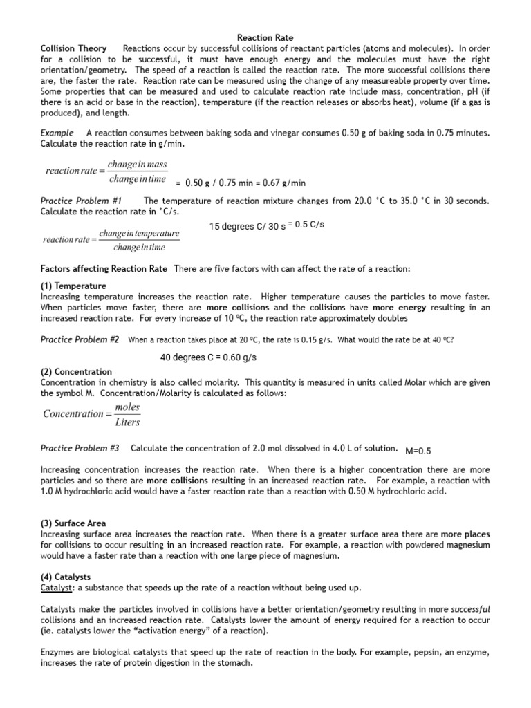 ROGER QUINONES - Reaction Rate Notes HP - doc.PDF - Kami | PDF ...